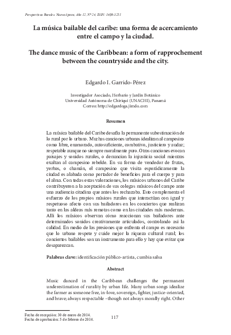 (PDF) La música bailable del Caribe: una forma de acercamiento entre el ...