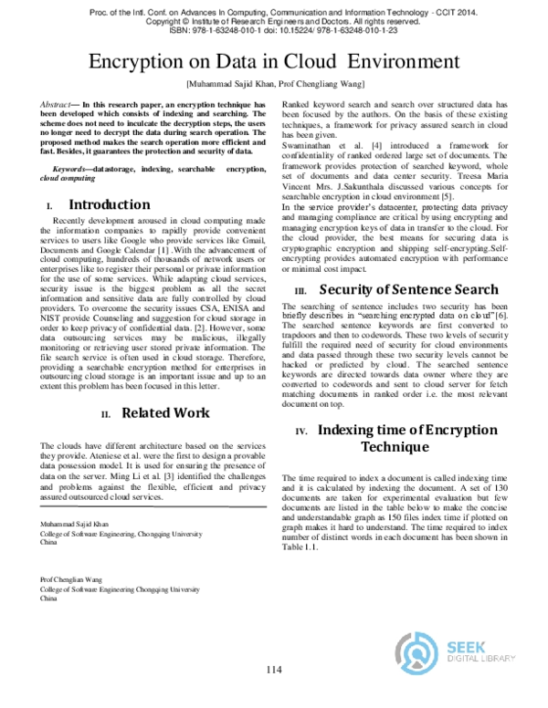 (PDF) Encryption on data in cloud environment