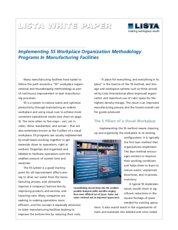 (PDF) Many manufacturing facilities have opted to Implementing 5S ...