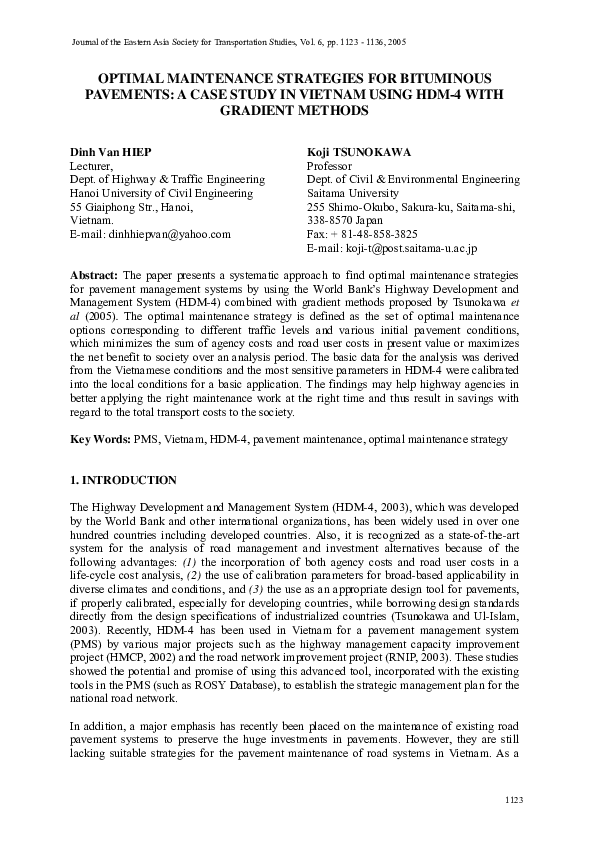 (PDF) HDM 4 introduction | MD Shafiul Azam - Academia.edu