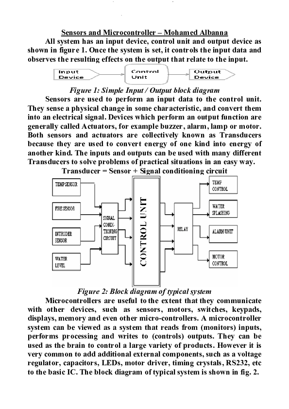(PDF) Sensors and Microcontroller
