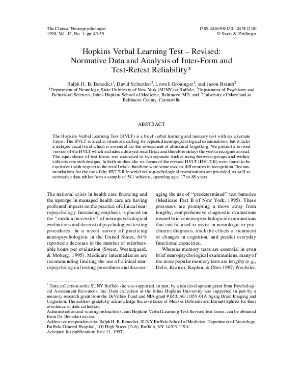 (PDF) HVLT reliability