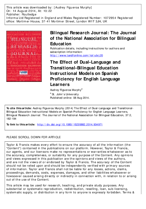 (PDF) The effect of dual-language and transitional-bilingual education ...