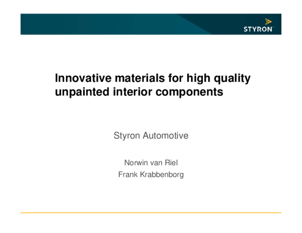 (PDF) Innovative materials for high quality unpainted interior ...