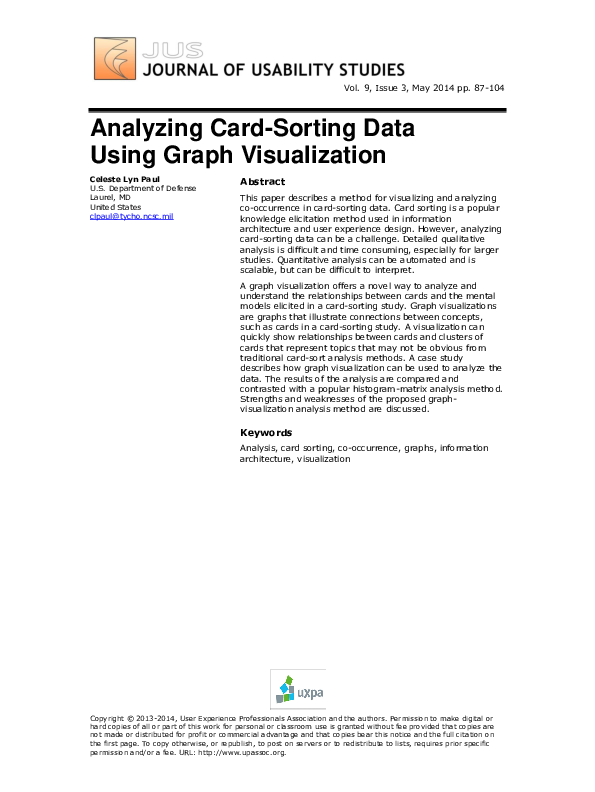 (PDF) Analyzing Card-Sorting Data Using Graph Visualization
