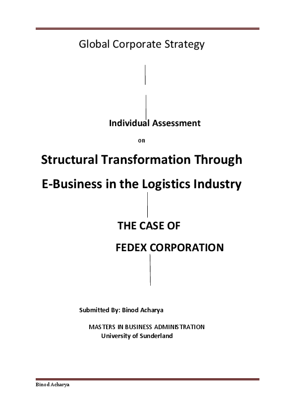 (PDF) Structural Transformation Through E-Business In The Logistics ...