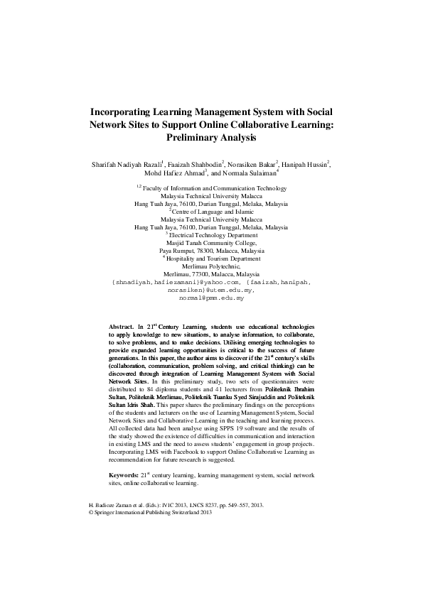 (PDF) Incorporating Learning Management System with Social Network ...