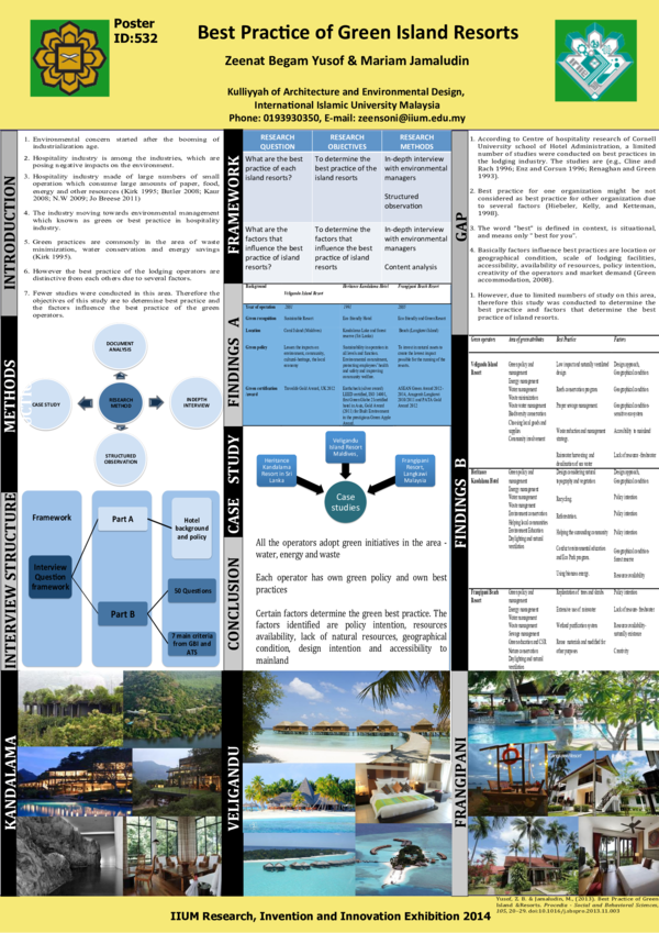 (PDF) Poster presentation Best Practice of Island Resort Operators
