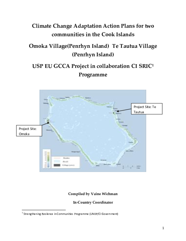 Penrhyn Island, Northern Cook Islands, Climate Change Adaptation Plan ...