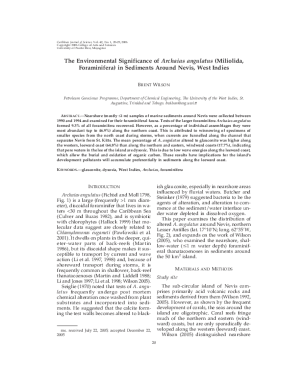 (PDF) The environmental significance of Archaias angulatus (Miliolida ...