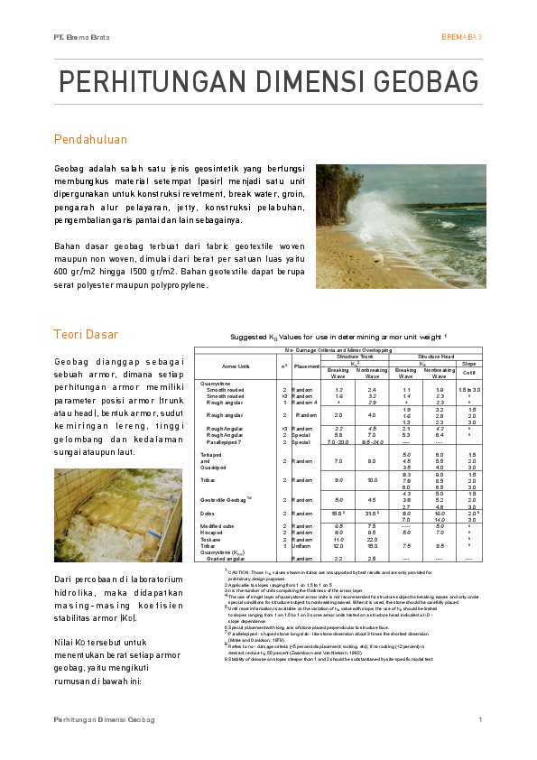 (PDF) Perhitungan Berat Geobag