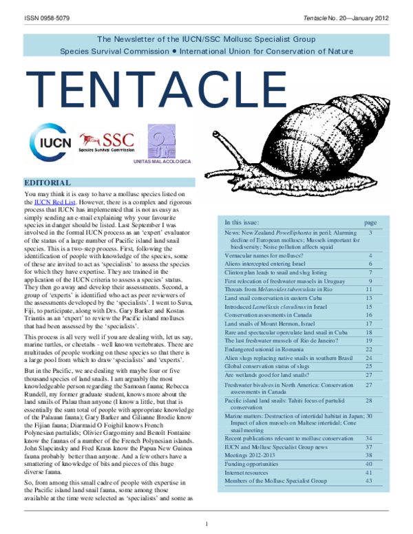 (PDF) EVENTS LEADING TO THE PROPOSED LISTING OF 26 U.S. SNAILS AND ...