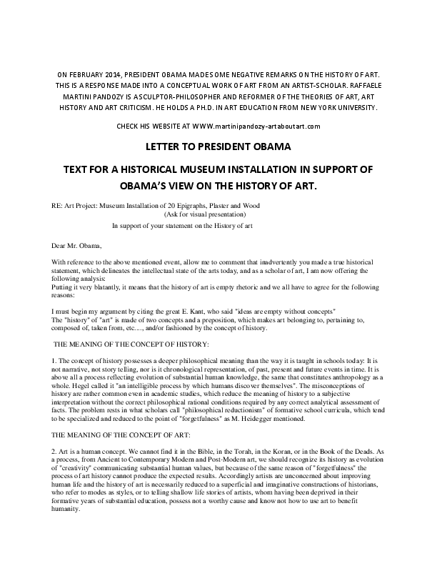 (DOC) LETTER TO PRESIDENT OBAMA