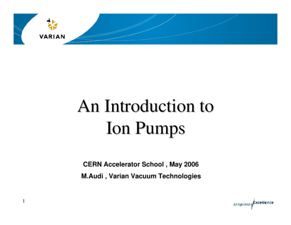 (PDF) An Introduction to An Introduction to Ion Pumps Ion Pumps