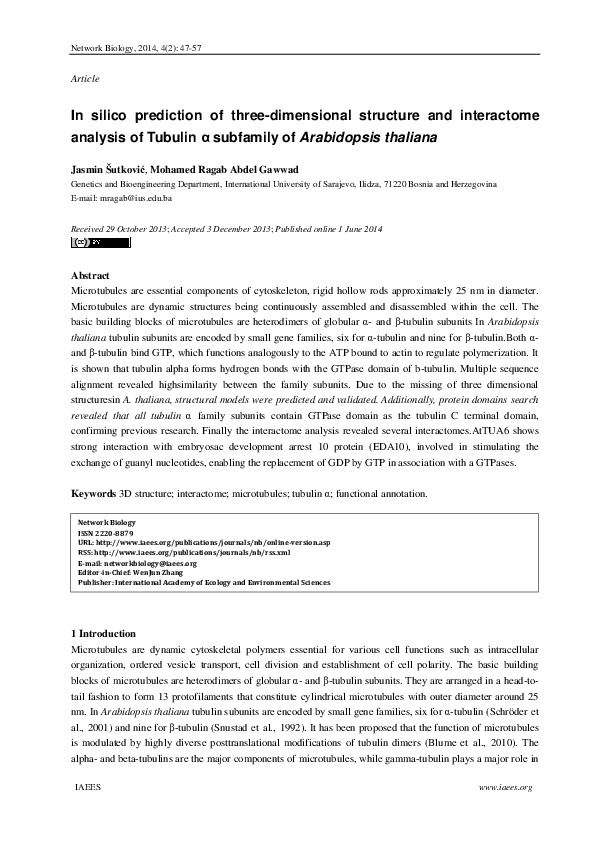 (PDF) In silico prediction of three-dimensional structure and ...