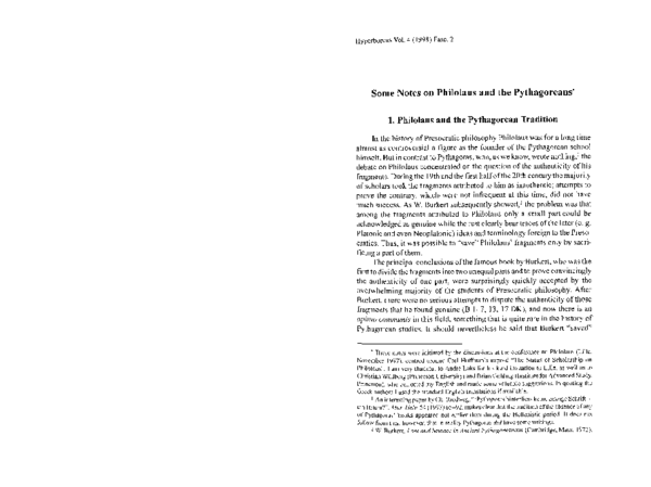 Some Notes on Philolaus and the Pythagoreans | Leonid Zhmud - Academia.edu