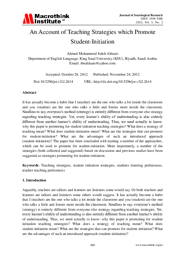 (PDF) Teaching Strategies