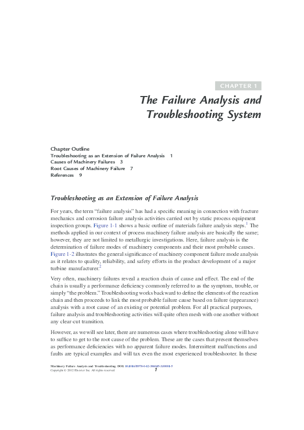 (PDF) The Failure Analysis and Troubleshooting System Chapter Outline ...