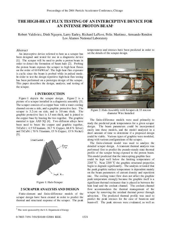(PDF) The high-heat flux testing of an interceptive device for an ...