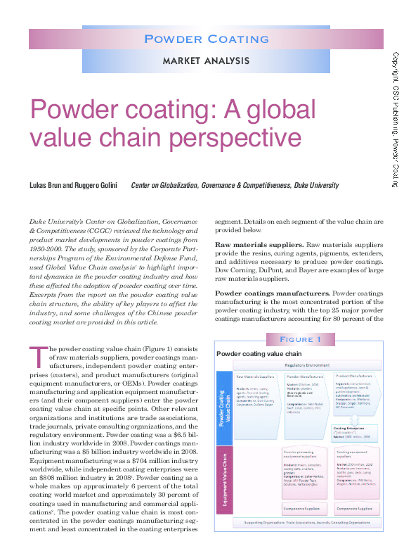 (PDF) Powder coating: A global value chain perspective