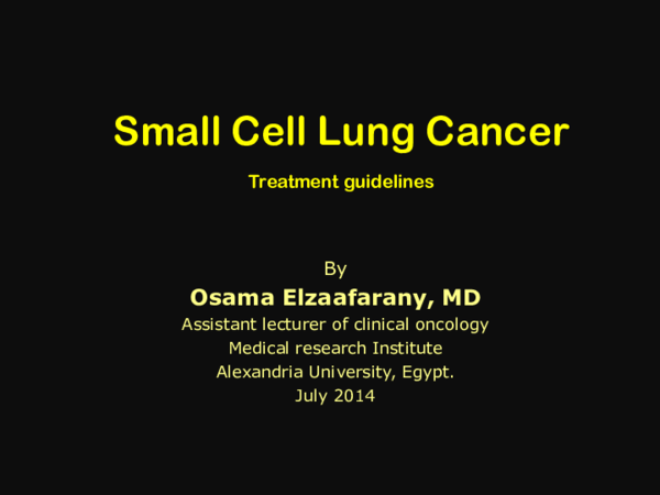 (PDF) Small cell lung cancer, treatment guidelines...