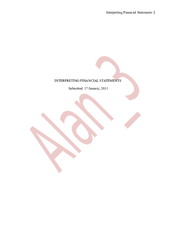 (DOC) INTERPRETING FINANCIAL STATEMENTS