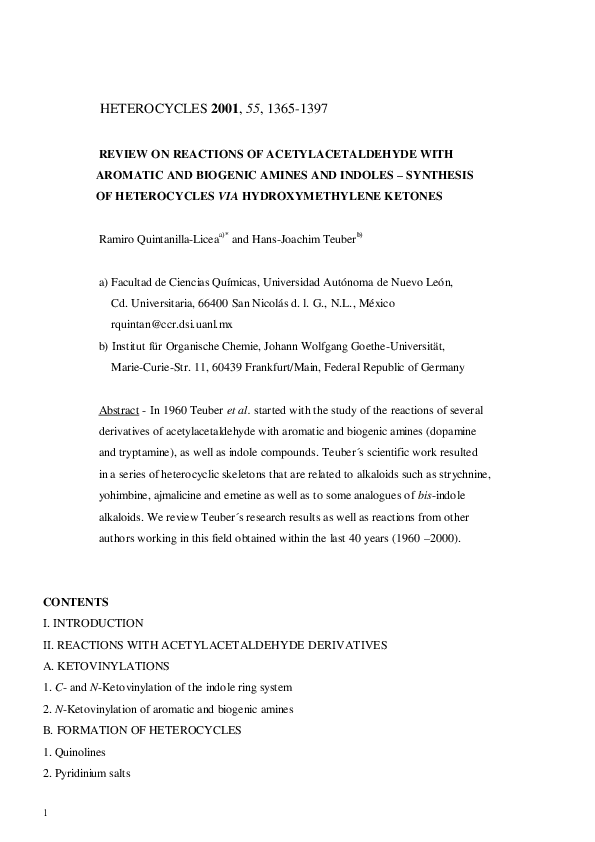 (PDF) Review on Reactions of Acetylacetaldehyde with Aromatic and ...
