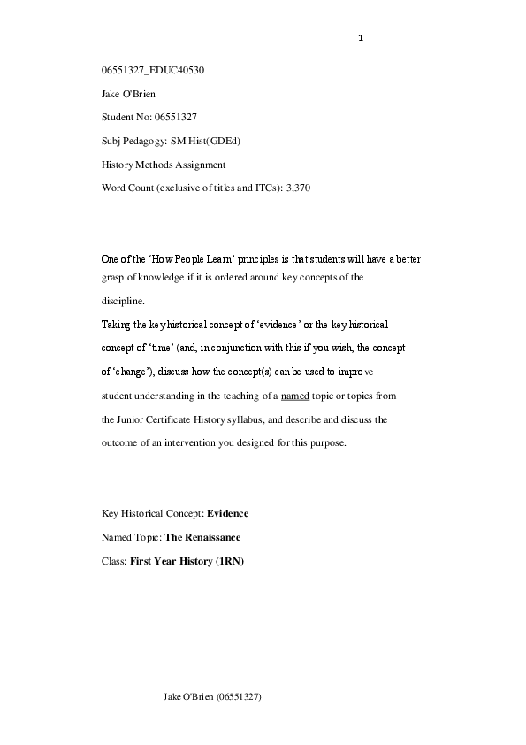 (PDF) Action Research in the History Classroom: The Renaissance