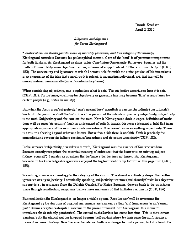 qu'est ce que l'objectivité