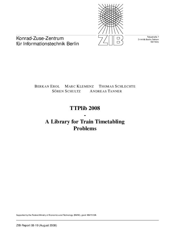 (PDF) A Library for Train Timetabling Problems