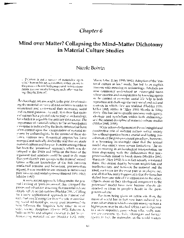 (PDF) Mind over matter? Collapsing the mind-matter dichotomy in ...