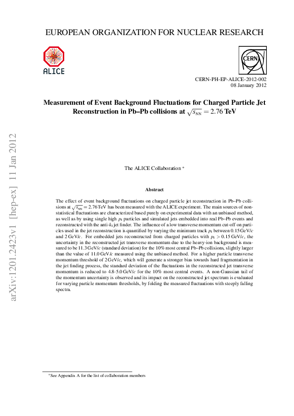 (PDF) Measurement of Event Background Fluctuations for Charged Particle ...