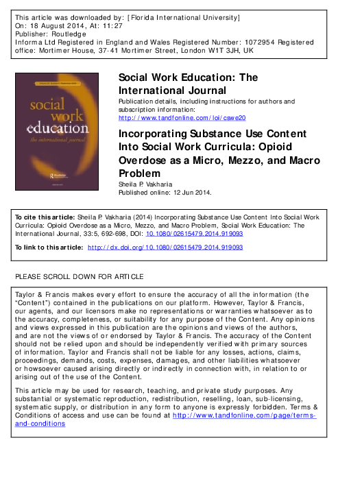 (PDF) Incorporating Substance Use Content Into Social Work Curricula ...
