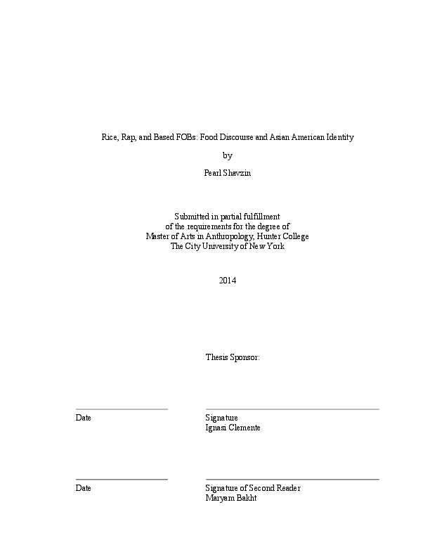 (PDF) Rice, Rap, and Based FOBs: Food Discourse and Asian American Identity