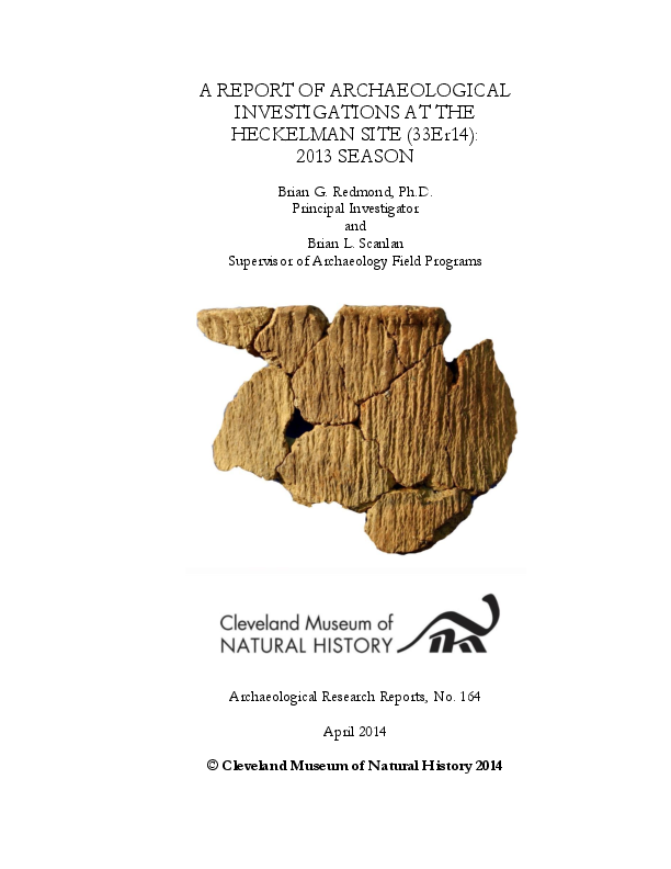 (PDF) A Report of Archaeological Investigatins at the Heckelman Site ...