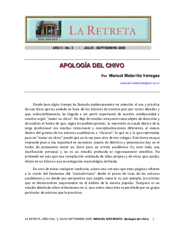 (PDF) APOLOGÍA DEL CHIVO
