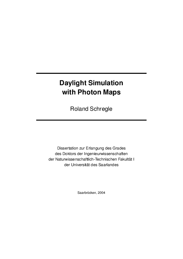 (PDF) Daylight simulation with photon maps