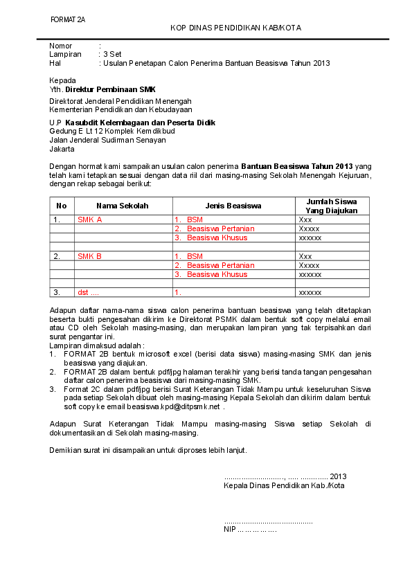 Contoh Surat Permohonan Beasiswa Kip Kuliah - Delinewstv