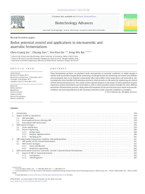 (PDF) Research review paper Redox potential control and applications in ...