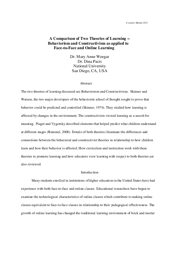 (PDF) Compare of two teory PDF