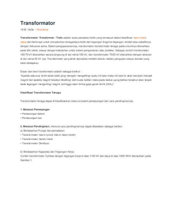 (DOC) Transformator