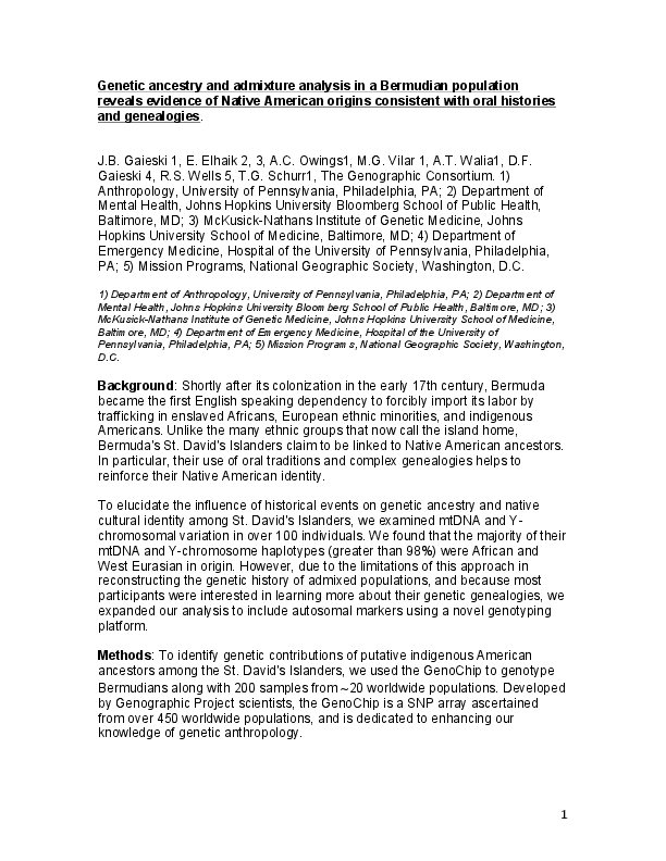 (PDF) Bermuda's Native Americans on St. David's Island