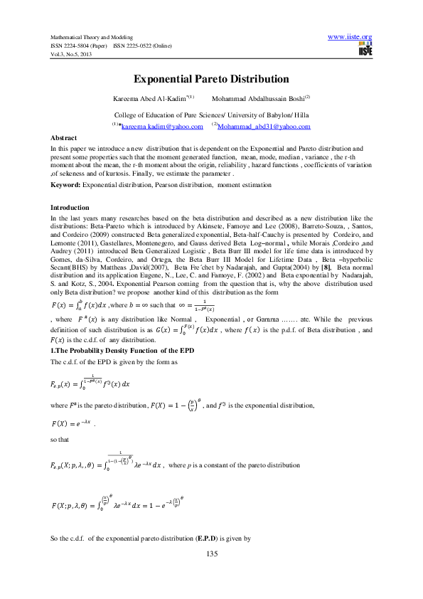 (PDF) New Proposed Uniform-Exponential Distribution
