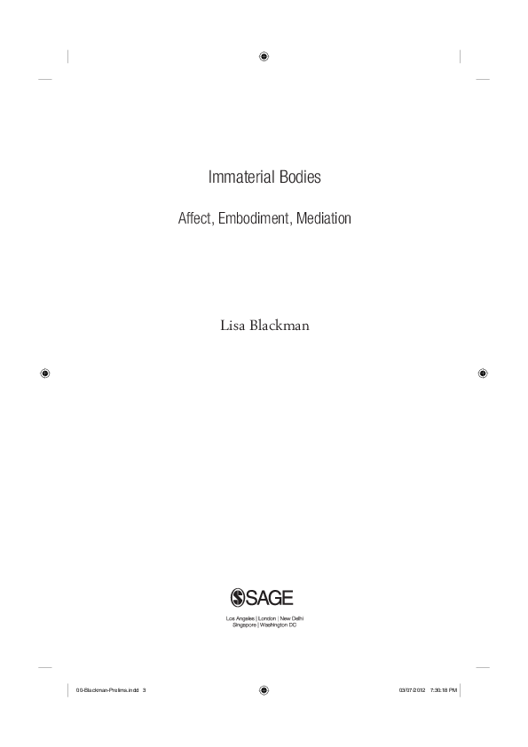 (PDF) Affect theory - introduction to Immaterial Bodies