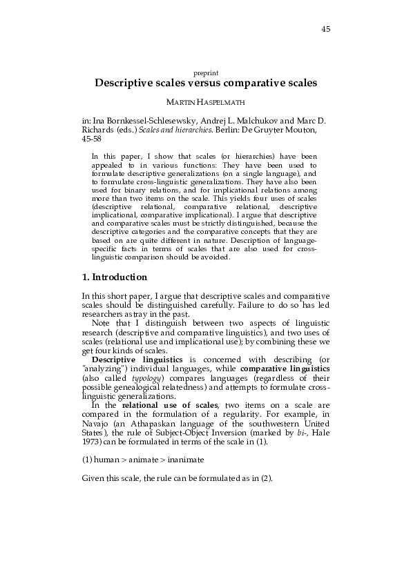 (PDF) Descriptive scales versus comparative scales