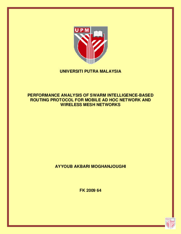 (PDF) Performance Analysis of Swarm Intelligence-Based Routing Protocol for Mobile Ad Hoc ...