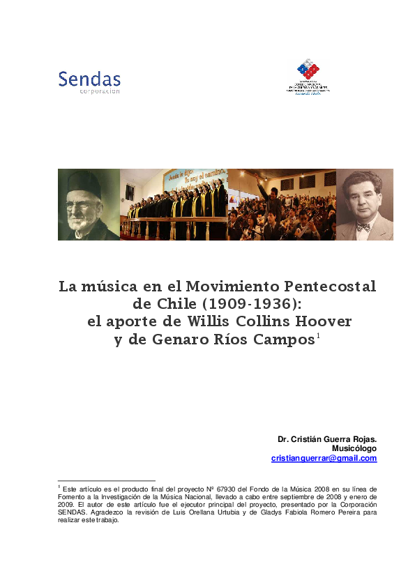 (PDF) La música en el avivamiento pentecostal de Chile (1909-1936): El ...