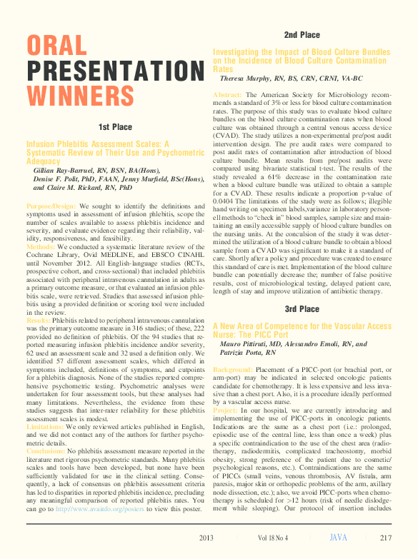 (PDF) Infusion Phlebitis Assessment Scales: A Systematic Review of ...