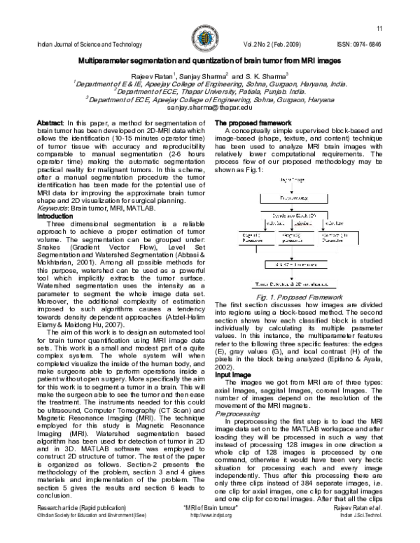 (PDF) Multiparameter segmentation and quantization of brain tumor from ...