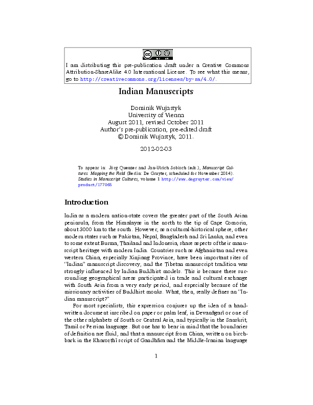 (PDF) Indian Manuscripts
